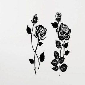 Živá Zeď Samolepka na zeď Dvě růže Barva: černá