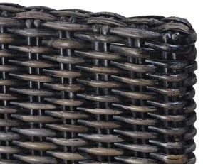 Jídelní židle 4 ks černé ratan kubu a mangovníkové dřevo - Default Title