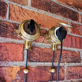 Otočný retro vypínač z mosazi BRASS AN1