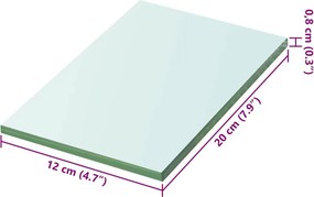 Policové desky 2 ks sklo čiré 20 x 12 cm 3051542