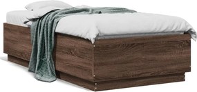 Rám postele hnědý dub 75 x 190 cm kompozitní dřevo 3209764
