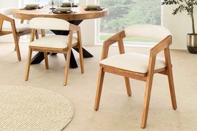 Designová jídelní židle Massive Honey akácie / béžová