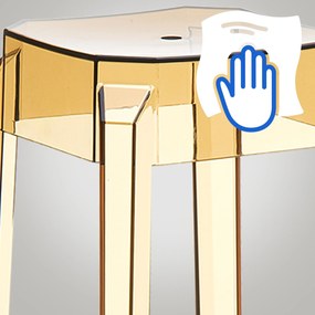 Sada 2 barových židlí Fox, transparentní – jantarová