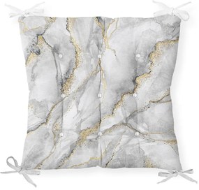 Podsedák na židli Minimalist Cushion Covers Marble Gray Gold, 40 x 40 cm