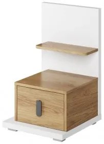 Casarredo Noční stolek levý SOMAS 08L 1S bílá/ořech natural