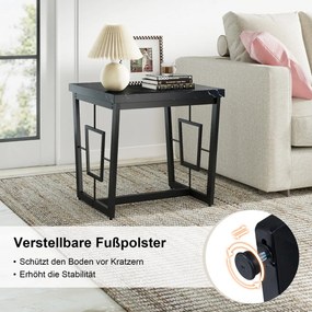 Costway Mramorový čtvercový odkládací stolek Moderní s deskou z umělého mramoru
