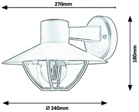 Rabalux - Venkovní nástěnné svítidlo 1xE27/10W/230V IP44