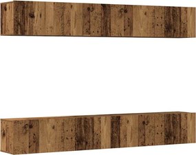4dílná nástěnná TV skříňka ze starého dřeva 100 x 30 x 30 cm 3328945