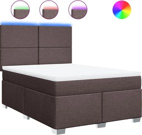 Box spring postel s matrací tmavě hnědá 140x190 cm textil 3292779