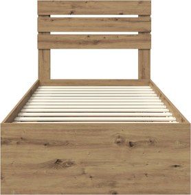 Rám postele Umělecký dub 75 x 190 cm Masivní borové dřevo 3411478