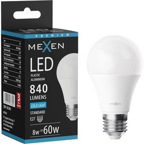 Mexen Nova Žárovka LED E27, A60, 8W, Studená - 6500K, 840 lm - L100-E27-0865-01