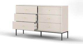 Komoda Mono II 154 cm se zásuvkami béžová/černá