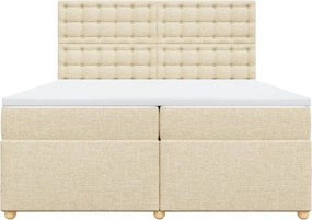 Box spring postel s matrací krémová 200x200 cm textil 3291406