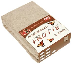 Froté prostěradlo s gumičkou 160x200 béžové cappuccino 076 tloušťka 200g/m2 KARO