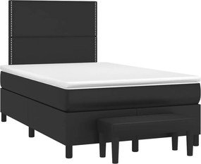 Box spring postel s matrací černá 120 x 200 cm umělá kůže 3137593