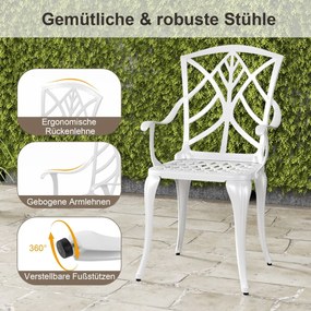Costway 5-dílný. Gartenmöbel Set aus Aluminiumguss inkl. 4 Stühle a 1 Tisch mit