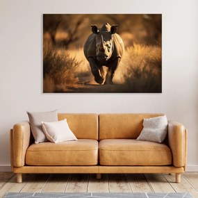Obraz na plátně - Nosorožec v divoké přírodě FeelHappy.cz Velikost obrazu: 90 x 60 cm