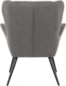 Křeslo ušák AK-H9206 GREY2, látka, šedá (74 x 86) cm