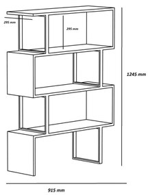 Knihovna ADRIANA 124x91,5 cm béžová/černá