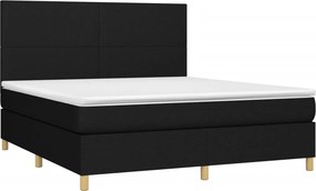 Box spring postel s matrací černá 160x200 cm textil 3142187