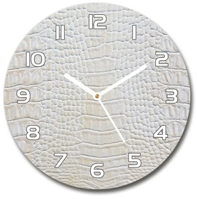 Wallmuralia Skleněné hodiny na stěnu Krokodýlí kůže fi 30 cm