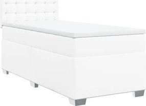 Box spring postel s matrací bílá 100x200 cm umělá kůže 3288409