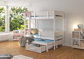 Třípatrová postel pro tři osoby ETAPO 200x90