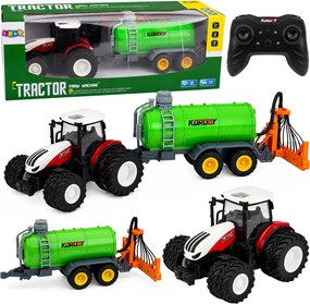 LEAN Toys Zemědělský traktor s postřikovačem tekutých hnojiv, dálkově ovládaný, RC 1:24