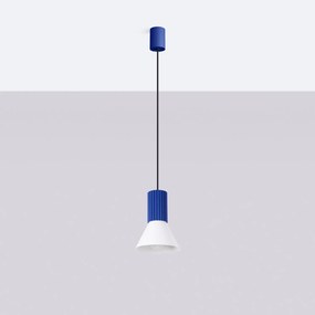 Sollux Lighting Závěsná lampa ESTRIA 1 bílá/ultramarínová