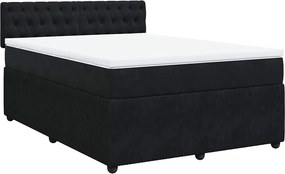 Box spring postel s matrací černá 160x200 cm samet 3290090