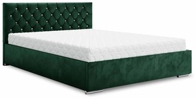 Manželská postel 140 cm Kerry (tmavě zelená) (s roštem a úložným prostorem). 1047009