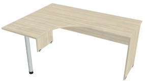 Stůl ergo pravý 160*120 cm - Hobis Gate GE 60 P Dekor stolové desky: akát, Dekor lamino podnože: akát, Barva nohy: stříbrná