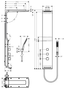 Hansgrohe Raindance Lift 180 2jet - Sprchový panel na omítku, bílá / chrom 27008400