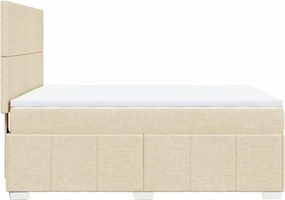 Box spring postel s matrací krémová 140x190 cm textil 3291661