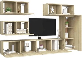 6dílný set TV skříněk dub sonoma kompozitní dřevo 3079030
