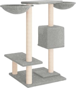 Škrabadlo pro kočky se škrabacími sloupky světle šedé 82 cm 171760