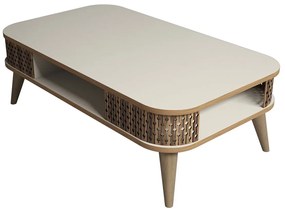Designový konferenční stolek Baina 105 cm krémový