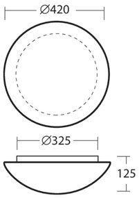 Osmont 59023 Aura 4, stropní/nástěnné svítidlo, 20W LED 3000K, stmívatelná DALI, opálové sklo, prům. 42cm