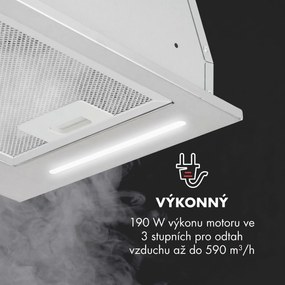 Klarstein Down Under 60, digestoř, 60 cm, vestavná, 590 m³/h, LED, nerezová ocel