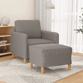 Křeslo s podnožkou taupe 60 cm textil 3201191