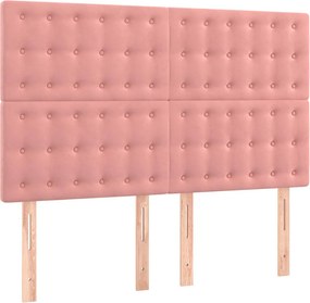 Box spring postel s matrací růžová 140x200 cm samet 3129458