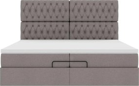 Osmanský rám postele s matracíes taupe 200x200cm textil 3313269