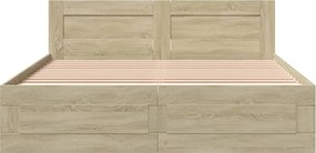 Rám postele s čelem dub sonoma 160 x 200 cm kompozitní dřevo 3295550