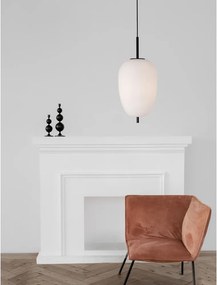 Bílé/černé skleněné závěsné svítidlo ø 27 cm Lato – Nova Luce