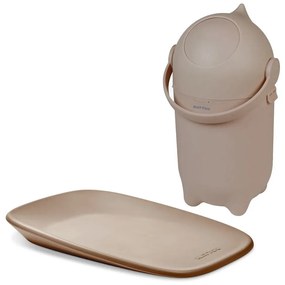 Nattou Koš na pleny Dropy a přebalovací podložka Softy 50 x 70 cm Taupe