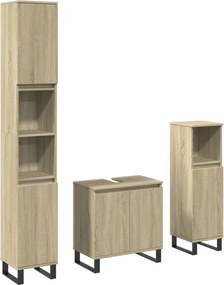 3dílný set koupelnového nábytku dub sonoma kompozitní dřevo 3307675