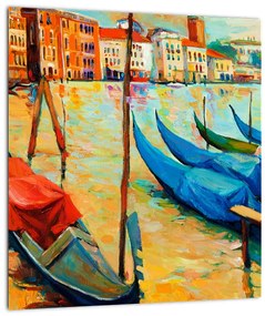 Obraz - Přístav v Benátkách (30x30 cm)