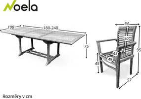 Noela Dřevěný zahradní nábytek Faisal I. teak set 1+8