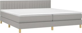 Box spring postel s matrací světle šedá 200 x 200 cm textil 3140801