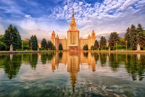 Vícedílný obraz Pohled Na Budovu Moskevské Státní Univerzity Nedostatek Nedostatek Plátno Canvas 180x120